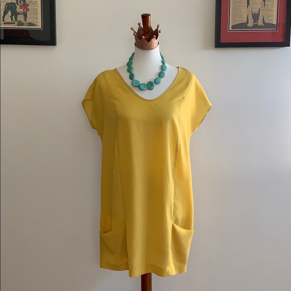 Bcbg Yellow Dress With Slouch Pockets - Gem